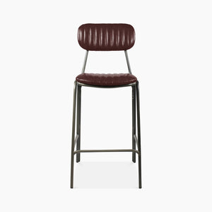 Boston Bar Stool with Backrest | Dark Red Faux Leather | Outlet – Cult ...
