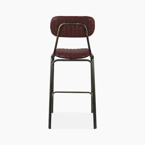 Boston Bar Stool with Backrest | Dark Red Faux Leather | Outlet – Cult ...