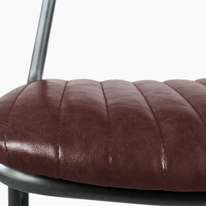 Boston Bar Stool with Backrest | Dark Red Faux Leather | Outlet – Cult ...